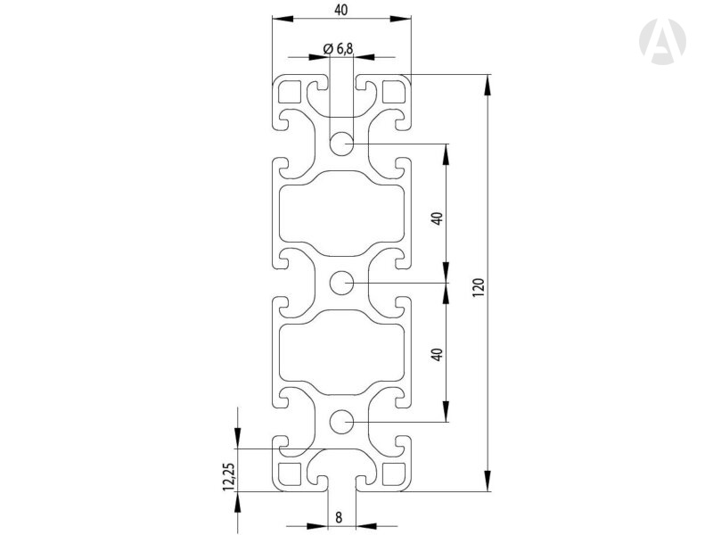 Aluminium Extrusion Slot Profile 40120 – Black - AlphaSim.eu | Your ...